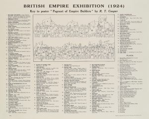 British Empire Exhibition, 1925 together with the key to the poster ...